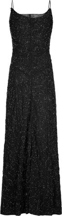 Paco Rabanne thin straps pearl embroidery dress - Schwarz