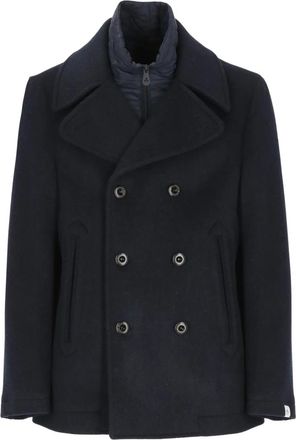 Peuterey Manteau crois&eacute; en laine matelass&eacute;e - Homme - Manteaux - Bleu - Taille: L