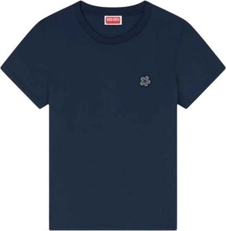 Kenzo Femme, Tops, Bleu, Taille: 38 FR Gots Boke Flower Crest Classic