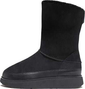 FitFlop Femme Gen-FF Bottes Courtes en Peau de Mouton Double Face, Tout Noir, 42.5 EU