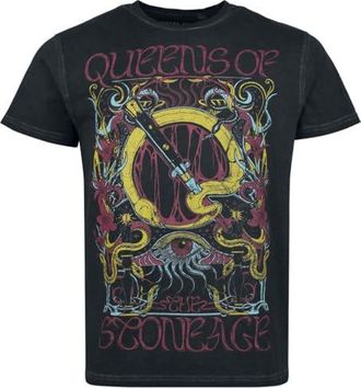 Queens Of The Stone Age Neon Sacrilege Homme T-Shirt Manches Courtes Anthracite XL