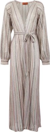 Missoni Langer Strickmantel - - Dresses - Damen - Rosa - S