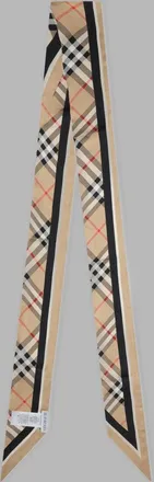 Burberry Check Silk Scarf - Beige