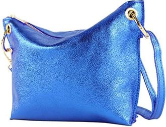 modamoda.de T243 Petit sac à bandoulière en cuir fabriqué en Italie, Small