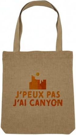 Fabulous Sac Shopping Tote Bag Aspect Lin - JPeux Pas Jai Canyon Canyonning Sport Outdoor - Sac de Courses Toile Epaisse 360g Beige Naturel Cabas Port&eacute; Epaule 