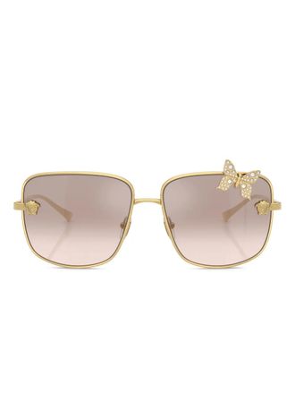 Versace lunettes de soleil &agrave; logo imprim&eacute; - Or