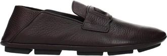 Dolce & Gabbana Homme, Chaussures, Brun, Taille: 42 1/2 EU Mocassins Slip-On en Cuir
