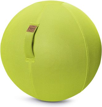 Sitting Ball MESH Sitzball mit Netzstoff, ergonomisch Sitzen im Büro & Zuhause, 65 cm Ø, Gymnastikball, Fitnessball mit Tragegriff, 30°C waschbar, grün