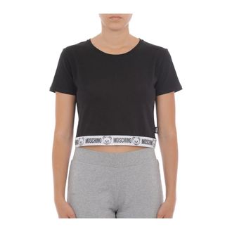 Moschino Femme, Tops, Noir, Taille: 38 FR T-Shirt Manches Courtes Bear Band