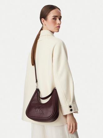 Calvin Klein Handtasche Calvin Klein Bold Ck Small Crescent Bag LV04F3561G Dunkelrot