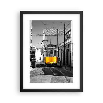 Arttor Poster Schwarzrahmen Straßenbahn Portugal Lissabon Deko 30x40cm Wandposter Art Prints Wandbilder Dekoration Wohnzimmer Schlafzimmer Küche Wanddeko Bil