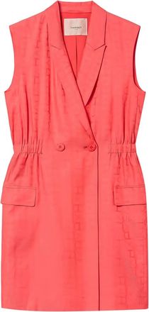 Twin-Set Doppelreihiges Jacquard-Minikleid - Rosa