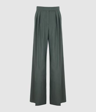 Max Mara Pantalon Giallo Verde Scuro