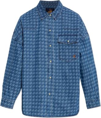 Perfect Moment Femme, Blouses et Chemises, Bleu, Taille: 38 FR Chemise en denim &agrave; motif pied-de-poule