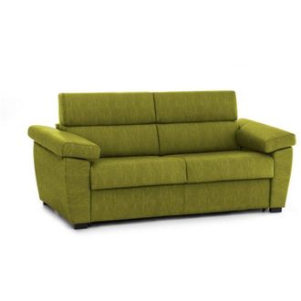 Dmora 3-Sitzer Sofa Giffone, Abziehbar, Waschbar, Made in Italy, Armlehnen, 225x95 cm Gr&uuml;n