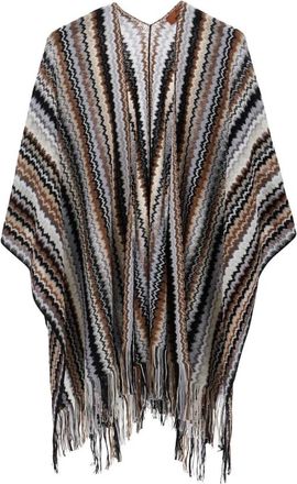 Missoni Fransen-Cape im Zickzack-Muster - - Accessories - Damen - Mehrfarbig - ONE SIZE
