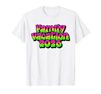 BDAZ Family Vacation 2026 Graffiti Gr&uuml;n Rosa T-Shirt
