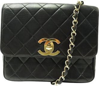 Chanel Crossbody Bags - VINTAGE CHANEL SQUARE TIMELESS LEDER QUILTED EINFA - Gr. unisize - in Schwarz - f&uuml;r Damen