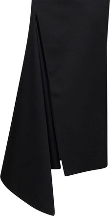 Givenchy Asymmetric Grain de Poudre Wool Skirt - Black