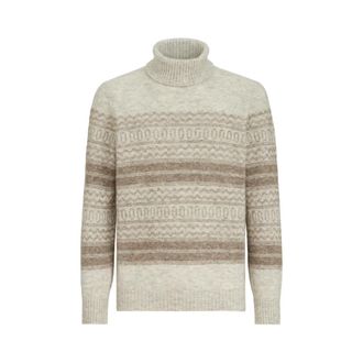 Brunello Cucinelli Nordic Jacquard Pullover-Pullover mit Rollkragen - - Knitwear - Herren - Beige - M