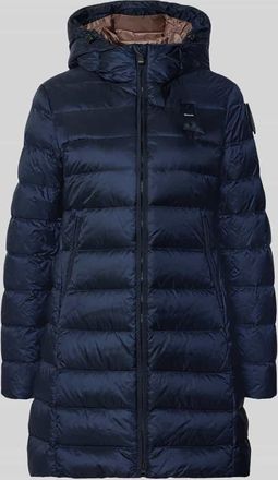 Blauer Daunenmantel mit w&auml;rmender F&uuml;llung Modell AGNES