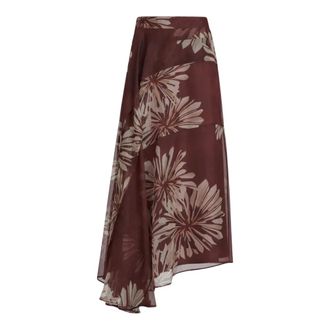 Brunello Cucinelli Midi Skirts - Femme - Jupes - Brun - Taille: 40 FR