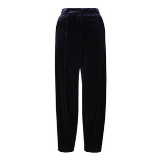 Blanca Vita Blaue Samthose Eleganter Stil - - Trousers - Damen - Blau - 2XS