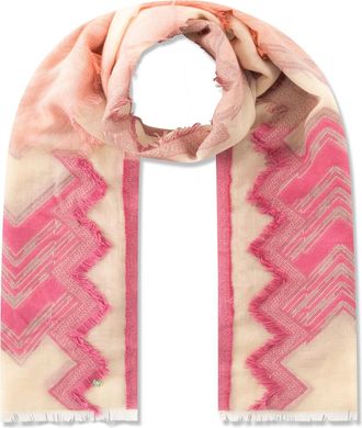 Codello Jacquard-Schal mit Zick-Zack-Design und offenen Fransenkanten