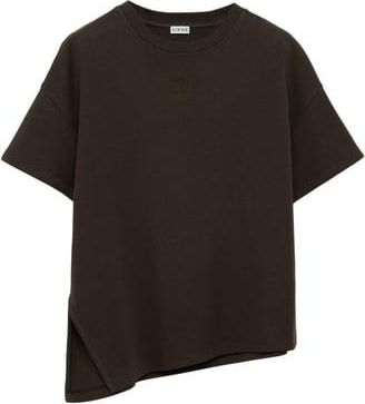 Loewe T-shirt asym&eacute;trique en coton m&eacute;lang&eacute;