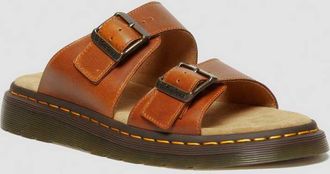 Dr. Martens Josef Leder Buckle Slide Sandalen in Braun/Br&auml;unen, Gr&ouml;&szlig;e: 36