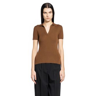 Max Mara Rib-Knit Wool Polo Shirt