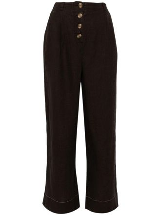 Alohas pantalon Zulu en lin - Marron
