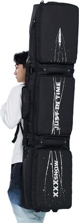 Generic Skitasche Mit Rollen - Flugreise-Snowboardtaschen Gepolsterte Snowboardtasche Passend F&uuml;r Ski Und Skischuhe, Bietet Platz F&uuml;r 2 Paar Ski,Black c