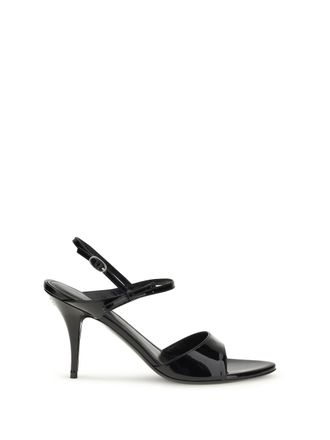 Balenciaga Womens Sandals Avenue Bow Black-Silver Calf Leather Trainers Black/silver Sneaker