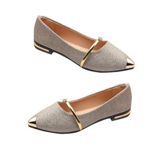 UPKOCH Chaussures Plates Pointues Couleur Chair pour Femme Simples avec Perles Antid&eacute;rapantes