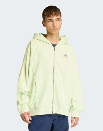adidas Originals Adilenium Season 4 Teamgeist - Sweat &agrave; capuche zipp&eacute; - Preque citron vert