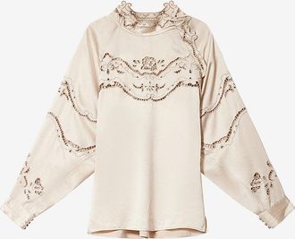 Isabel Marant Blouse Enelia En Soie - Femme - Champagne - Taille34 - Isabel Marant