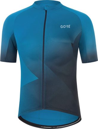 Gore Herren Fahrrad-Kurzarmtrikot Fade, S, Kobaltblau/Schwarz