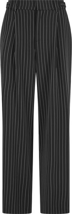 Urban Classics Ladies Pinstripe Wide Leg Trousers Darkgrey/White, 29