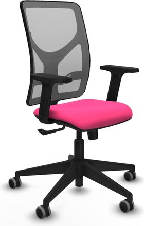 Piqueras y Crespo Computerstuhl, Rosa, mit 2D-Armlehnen, h&ouml;henverstellbare Lendenwirbelst&uuml;tze, ausgestattet mit 3 Positionen und Schneideschaum, Grau/Rosa