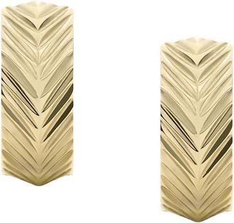 Fossil Damen Goldfarbener Edelstahl mit Ringverschluss Ohrringe