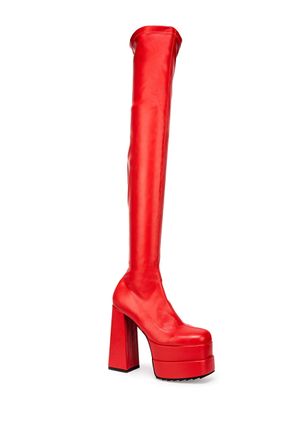 Lamoda Damen Fantasies Over the Knee Boot, Red Pu, 39 EU