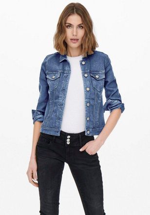Only Jeansjacke ONLWONDER - Jeansjacke mit Teilungsn&auml;hten und Stretch sehr figurbetont, casual, Denim, Baumwollmischung, Brusttaschen