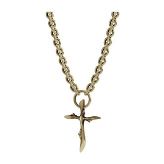 John Richmond Halskette mit kleinem goldenem Kreuz und Dornen - - Accessories - Damen - Gelb - ONE SIZE