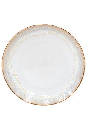 Costa Nova Speiseteller Taormina, Gold, Wei&szlig; Hochglanz, Keramik, rund, 2.9 cm, Handmade in Europe, handbemalt, hitzebest&auml;ndig, Essen & Trinken, Geschirr, Teller,