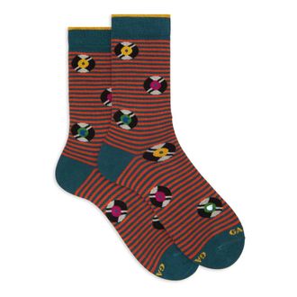 Gallo Gallo, Homme, Sous-v&ecirc;tements, Multicolore, Taille: M Chaussettes Courtes avec Motif Disque Vinyle
