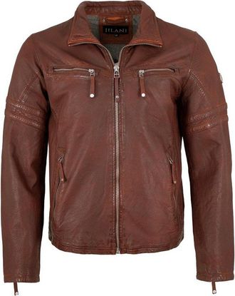 Jilani Lederjacke Tokio Jilani - Herren Lederjacke Lammnappa rotbraun