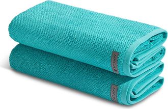 ROSS 2 teiliges Frottier-Set - Selection Bio-Baumwolle (2 X Duschtuch im Set) - 540 g/m2 - Baumwolle - Frottee - saugstark - weich und flauschig - Türkis