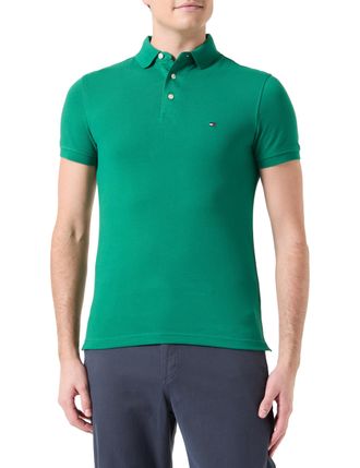 Tommy Hilfiger Herren Poloshirt Kurzarm 1985 Slim Fit, Grün (Nouveau Green), S