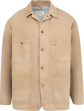 Maison Margiela surchemise à chevrons - Tons neutres